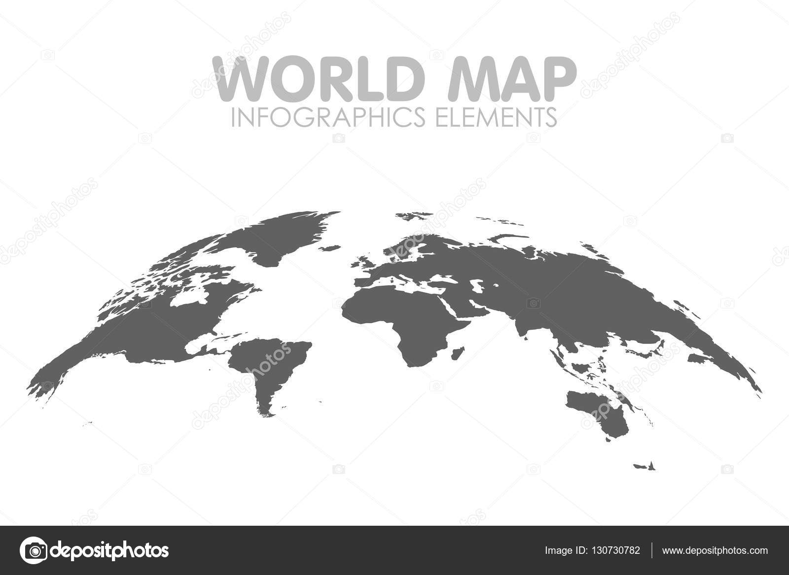 Grey Political World Map Vector isolated Illustration — Stock Vector ...