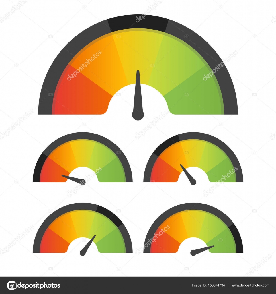Customer Satisfaction Meter Speedometer Set Vector Illustration — Stock Vector © Vectorplus
