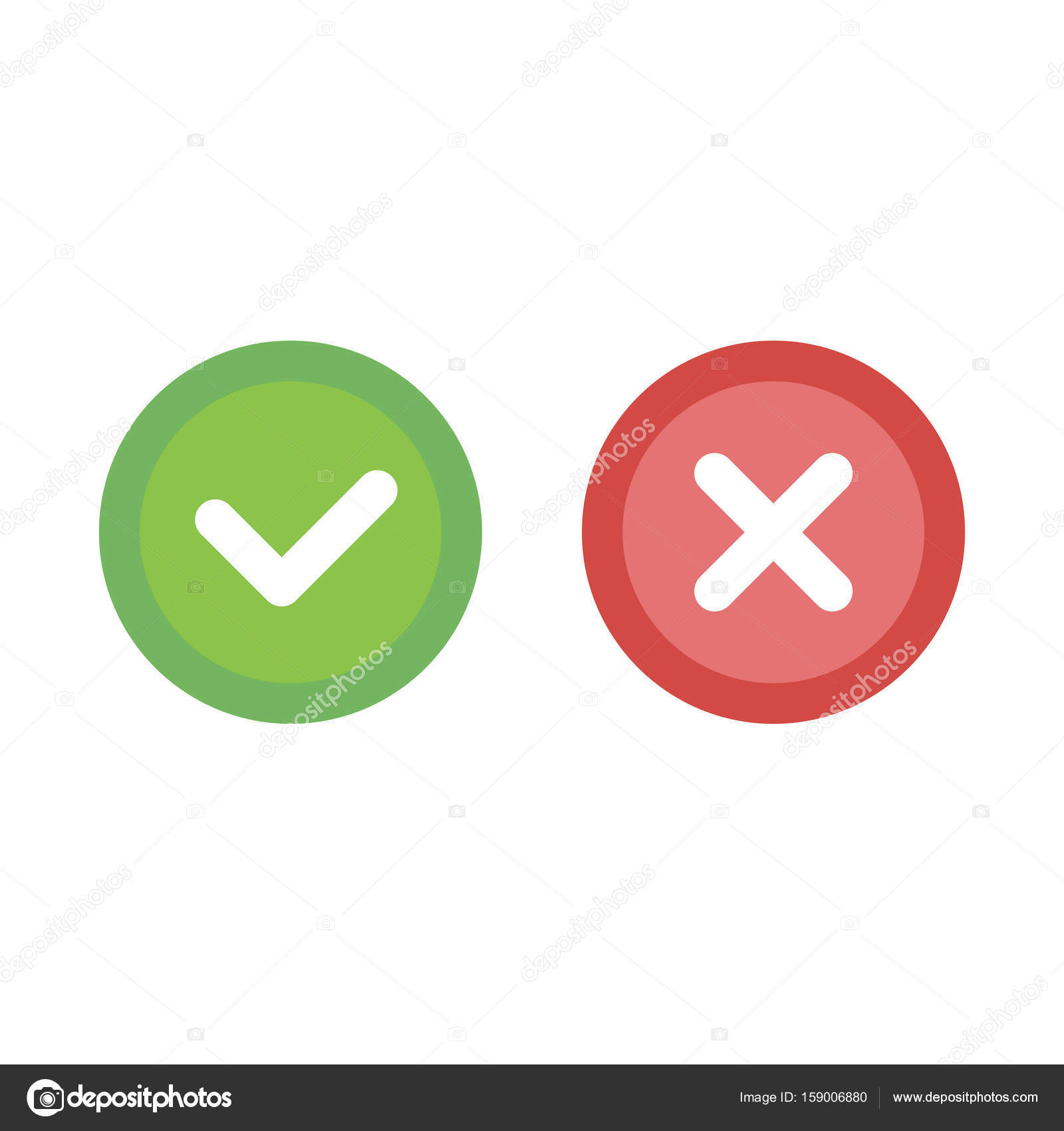 Check mark green and red line icons. Vector illustration Stock Vector ...