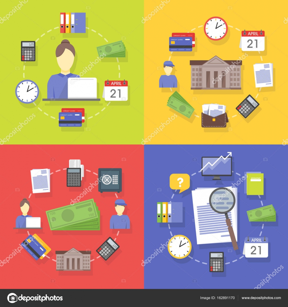 Vector collection of flat and colorful business and finance concepts ...