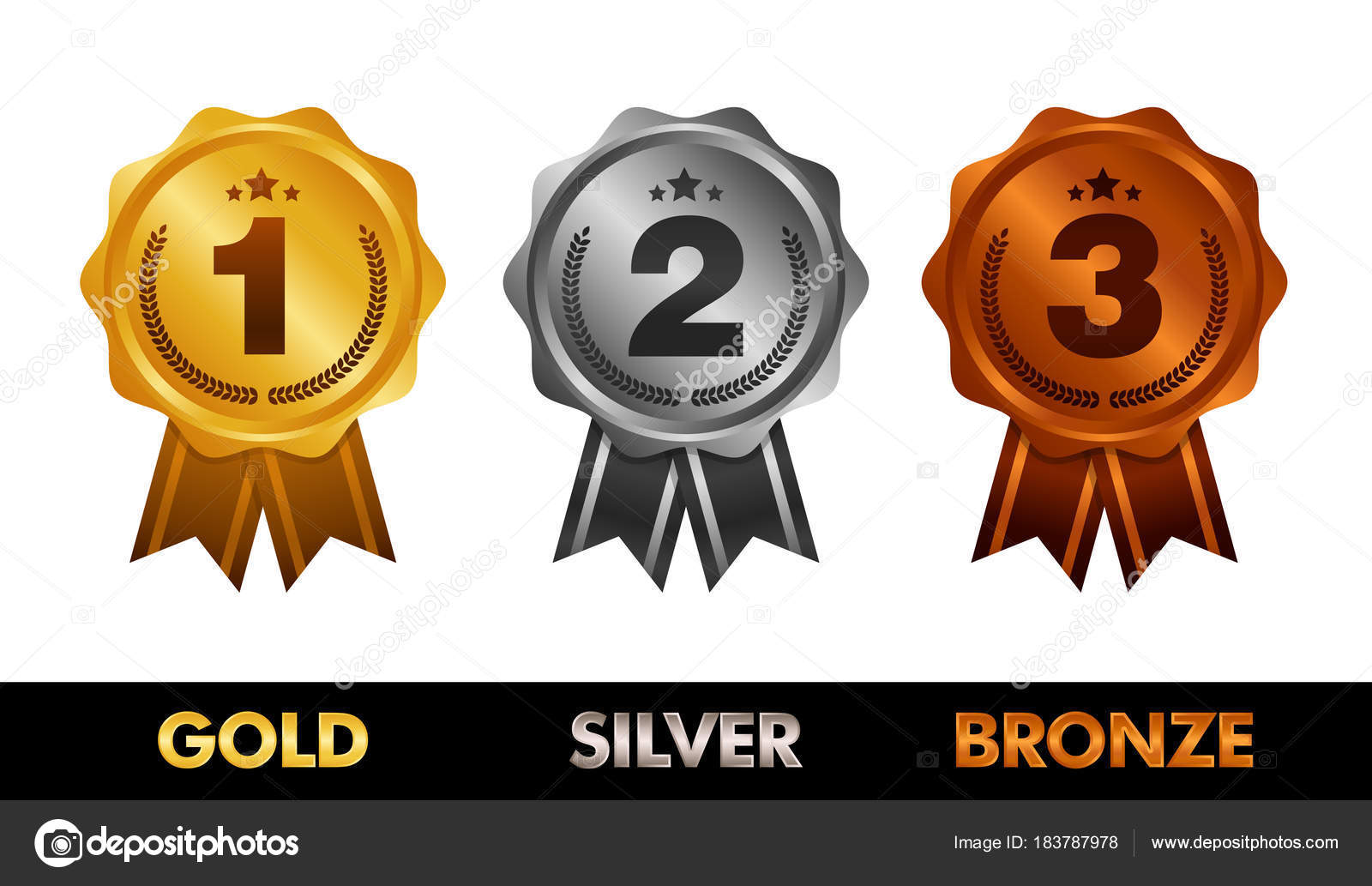 En primer lugar. Segundo lugar. Tercer lugar. Medallas de Premio ...