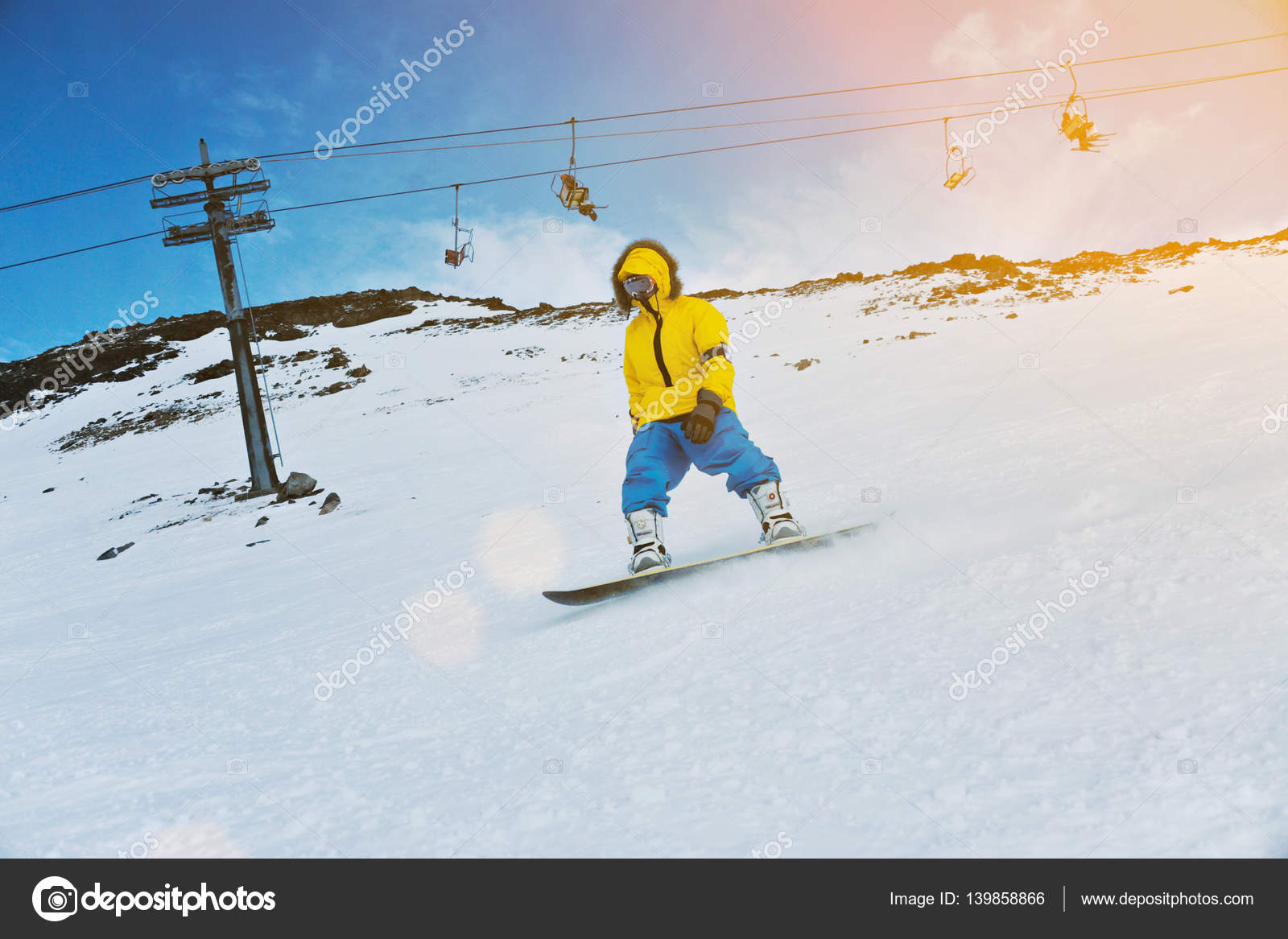 Snowboarding Sunset Photography