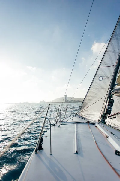 Sailing Yacht Boat Going Forward Sea — Stock Photo © derepente #175265876