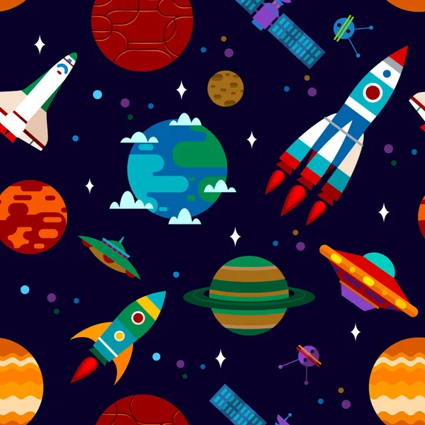 Seamless pattern of solar system, planets and celestial bodies. Stock ...