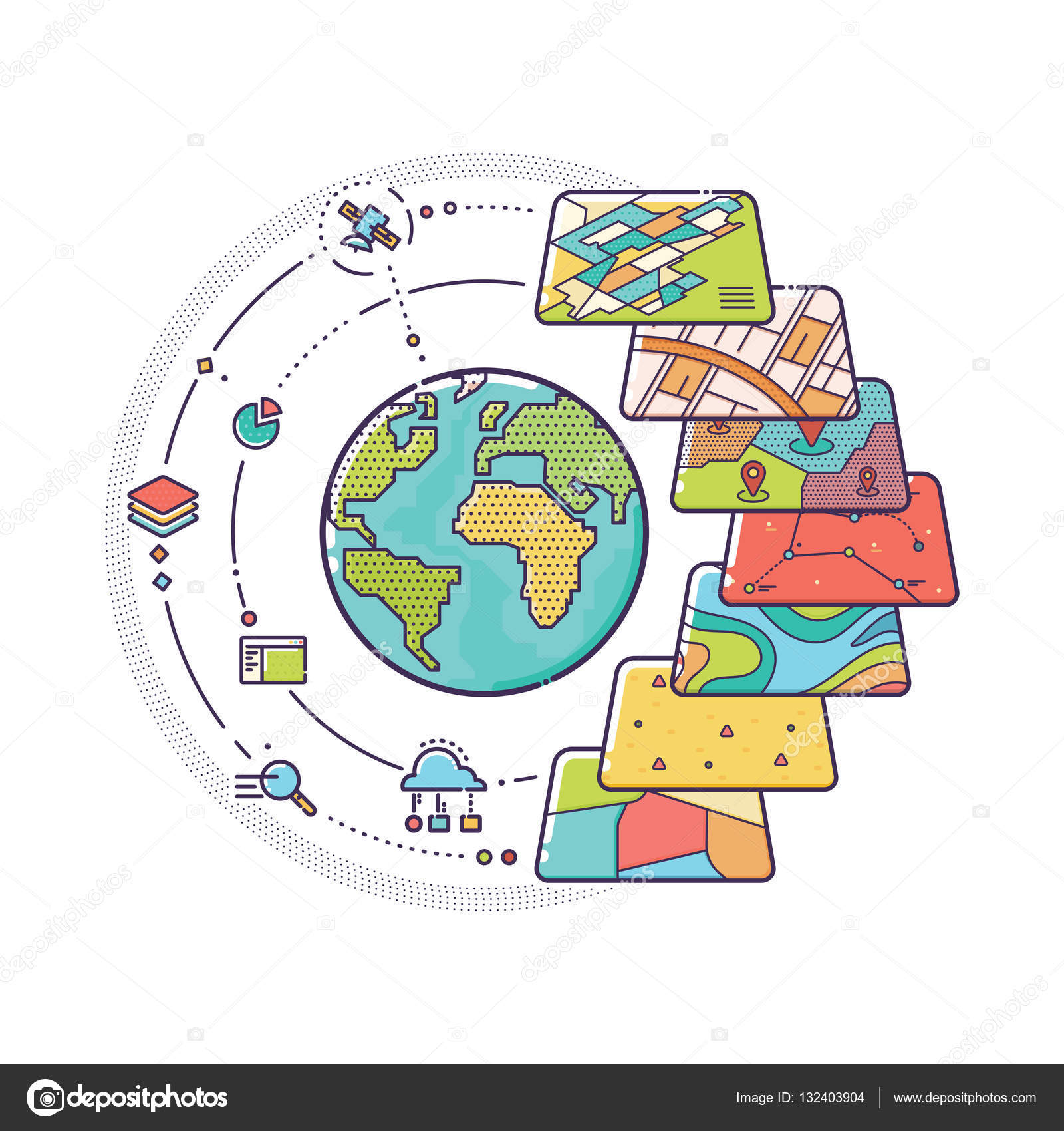 GIS Concept Data Layers for Infographic Stock Vector by ©naschy 132403904