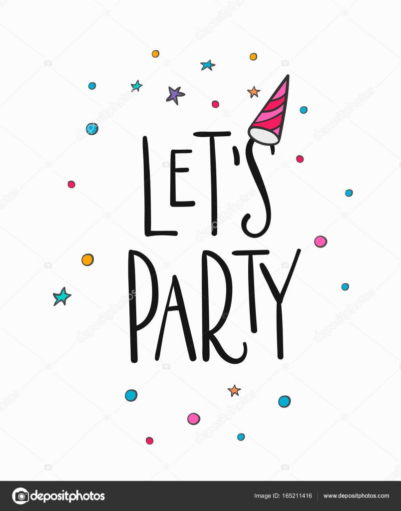 Happy Birthday Party lettering typography Stock Vector by ©LenaRo 165211416