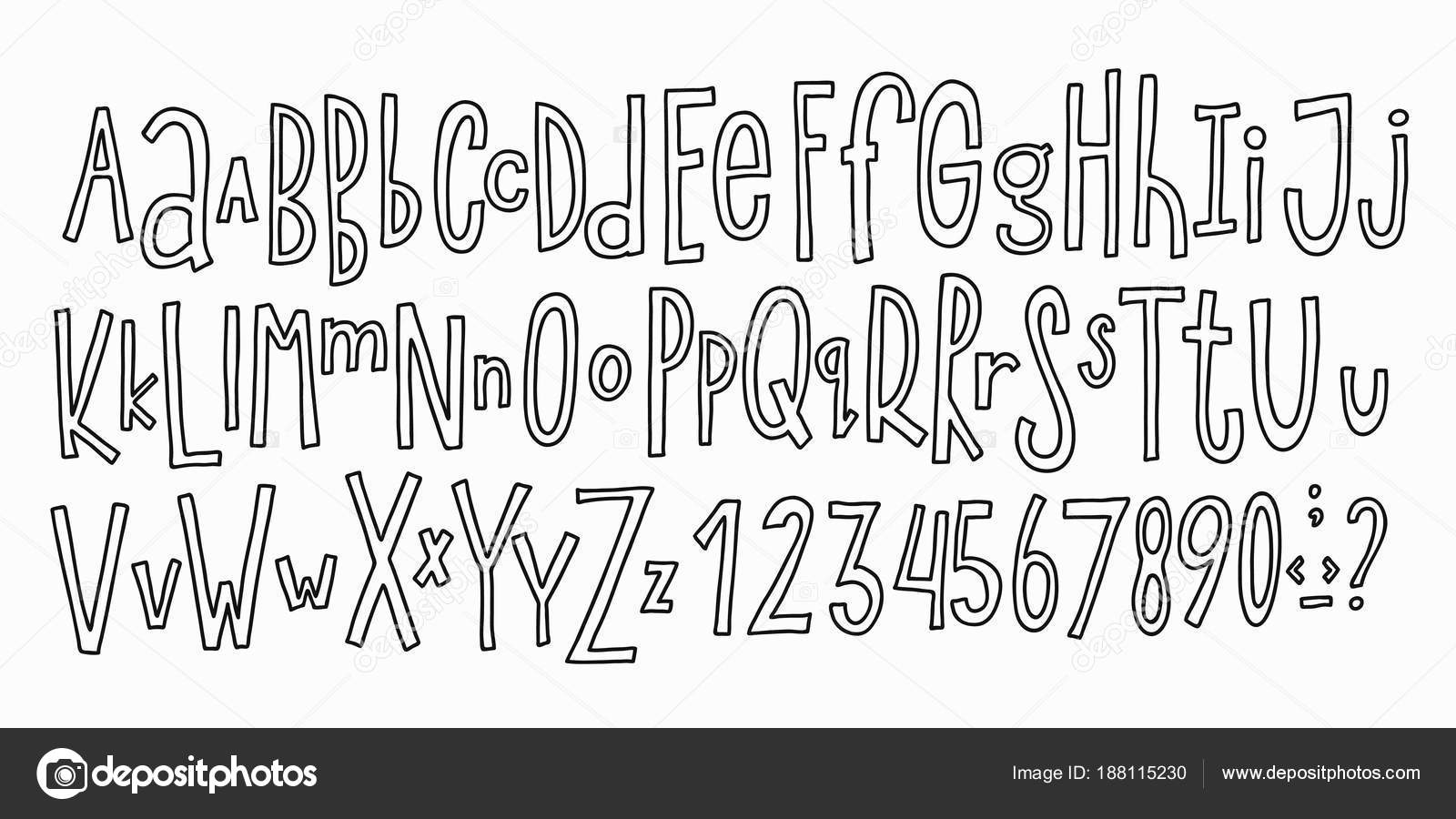 Doodle simple kids alphabet Stock Vector by ©LenaRo 188115230