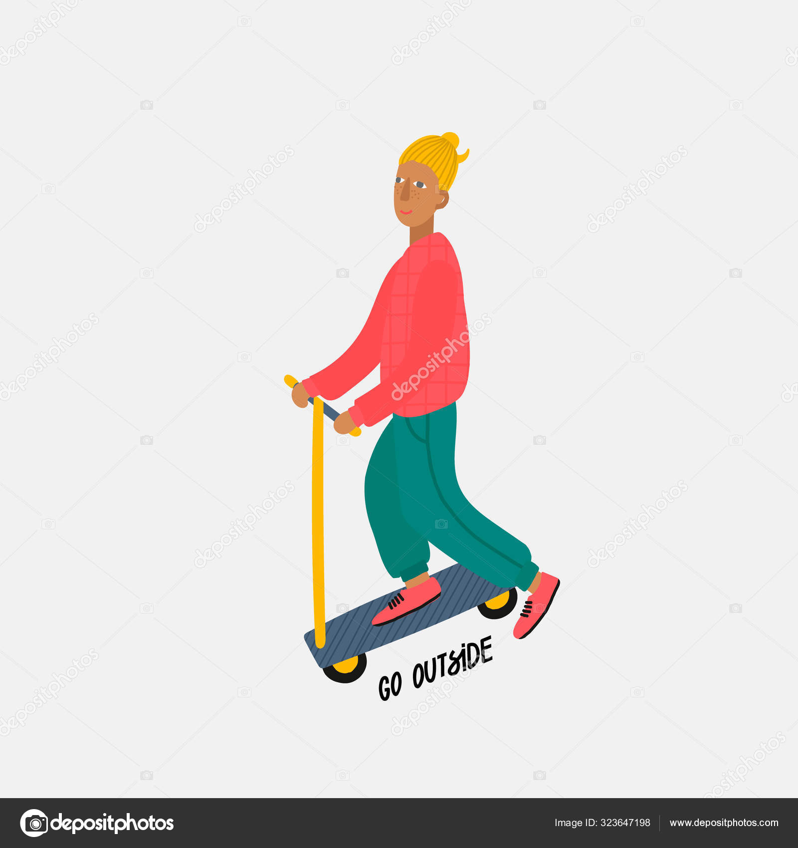 City transportation active character illustration Stock Vector Image by ...