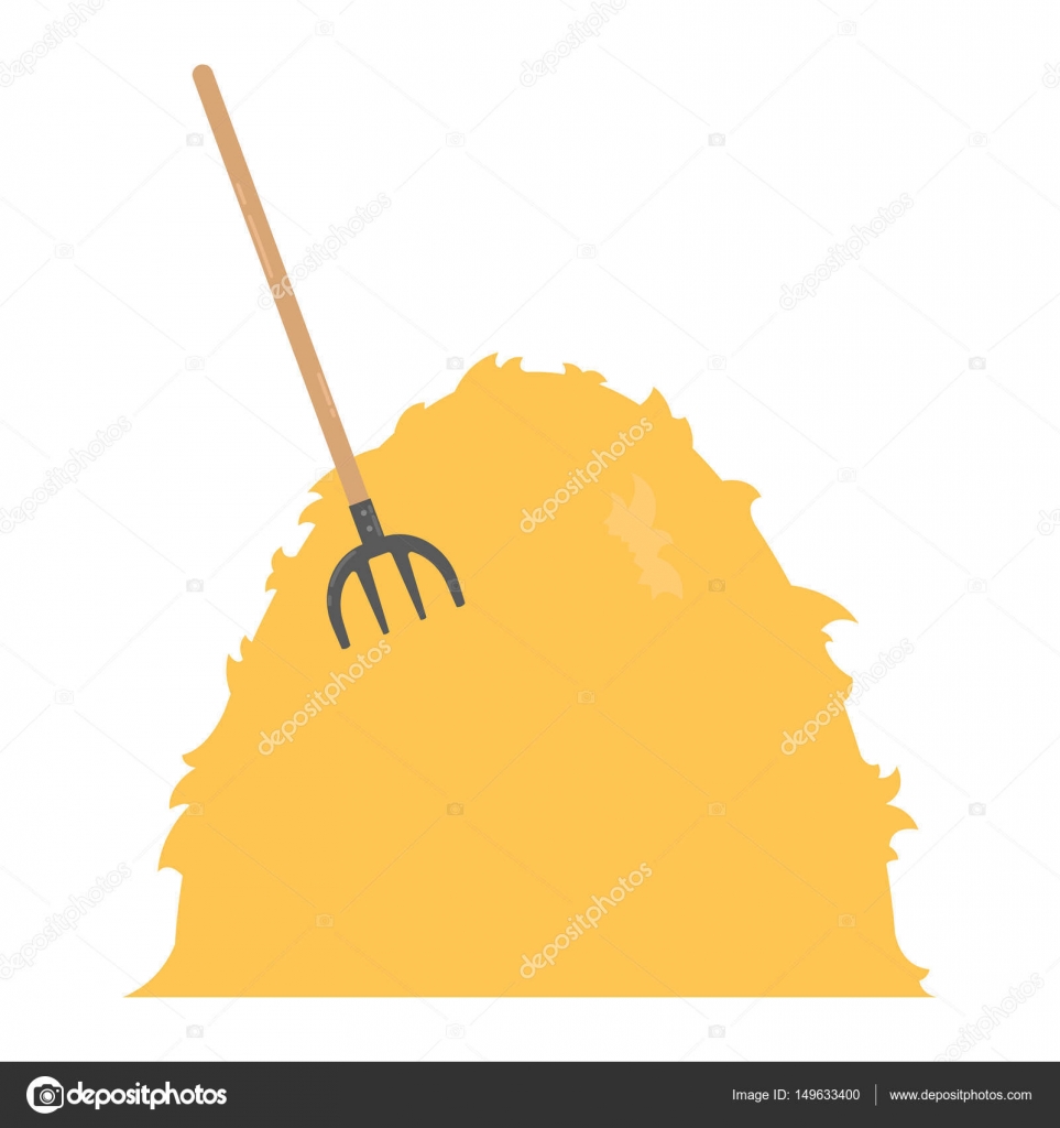 Farm haystack with pitchfork Stock Vector Image by ©GarikProst #149633400
