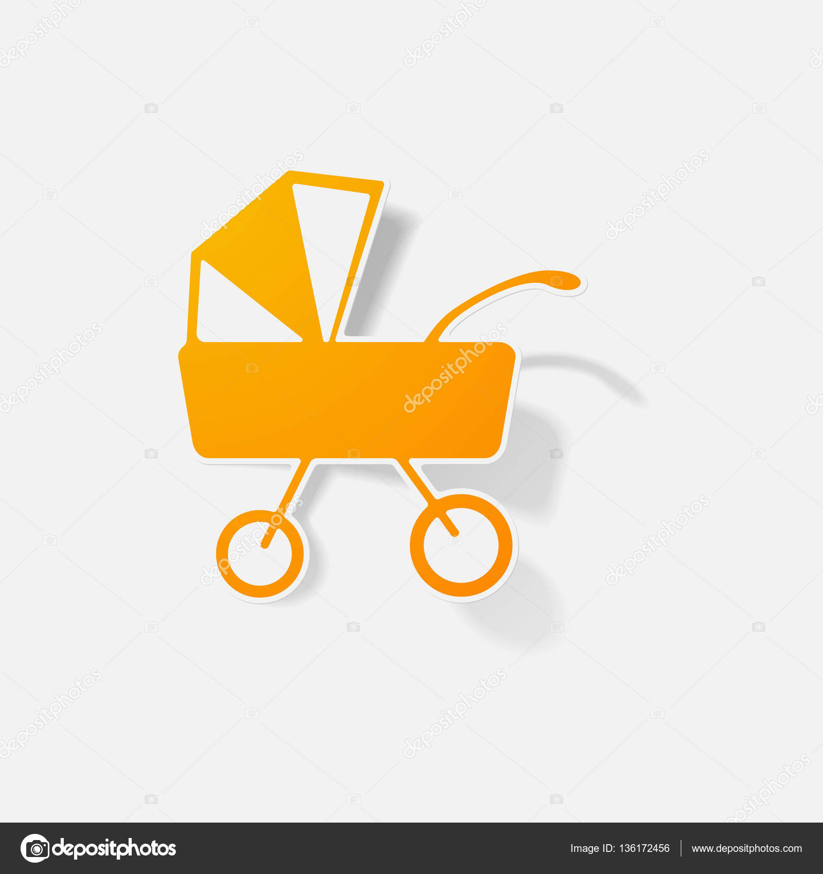 Pram - baby carriage sticker Stock Vector Image by ©ArtVarStudio #136172456