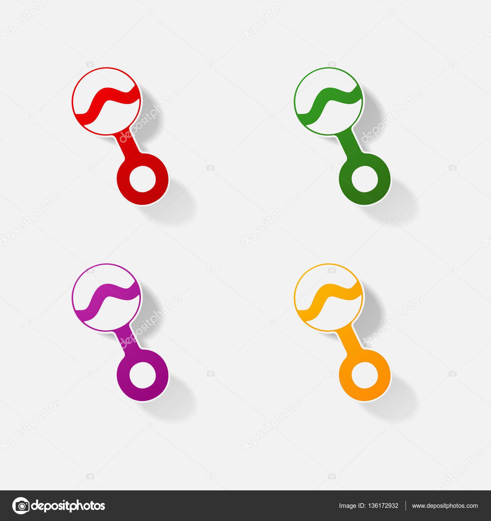 Sticker paper products realistic element design illustration Stock ...