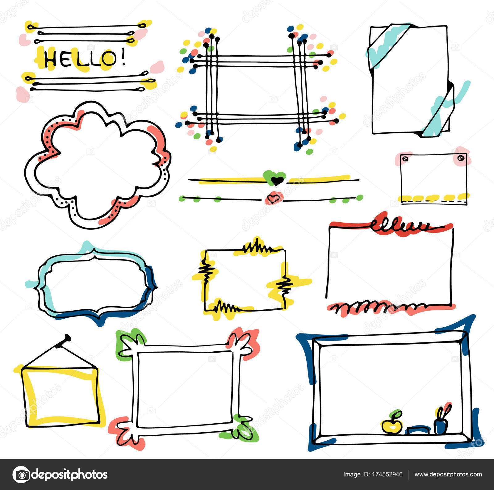 Set of hand drawn paper notes, lists, in vector ⬇ Vector Image by ...