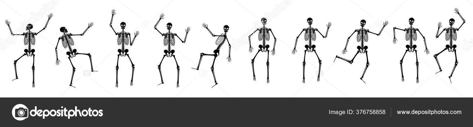 Happy dancing skeletons on Halloween Stock Vector by ©Pikovit 376758858