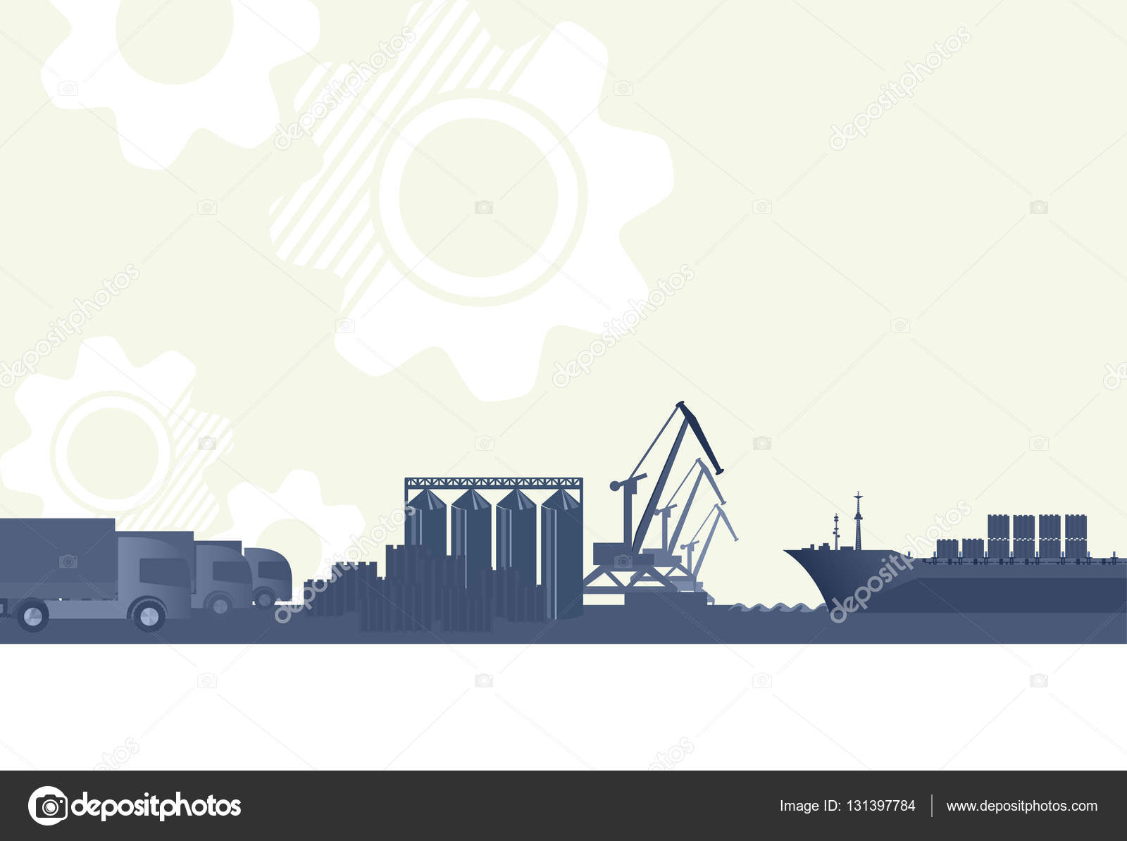 The icon of sea port infrastructure. Borders for cargo processes ...