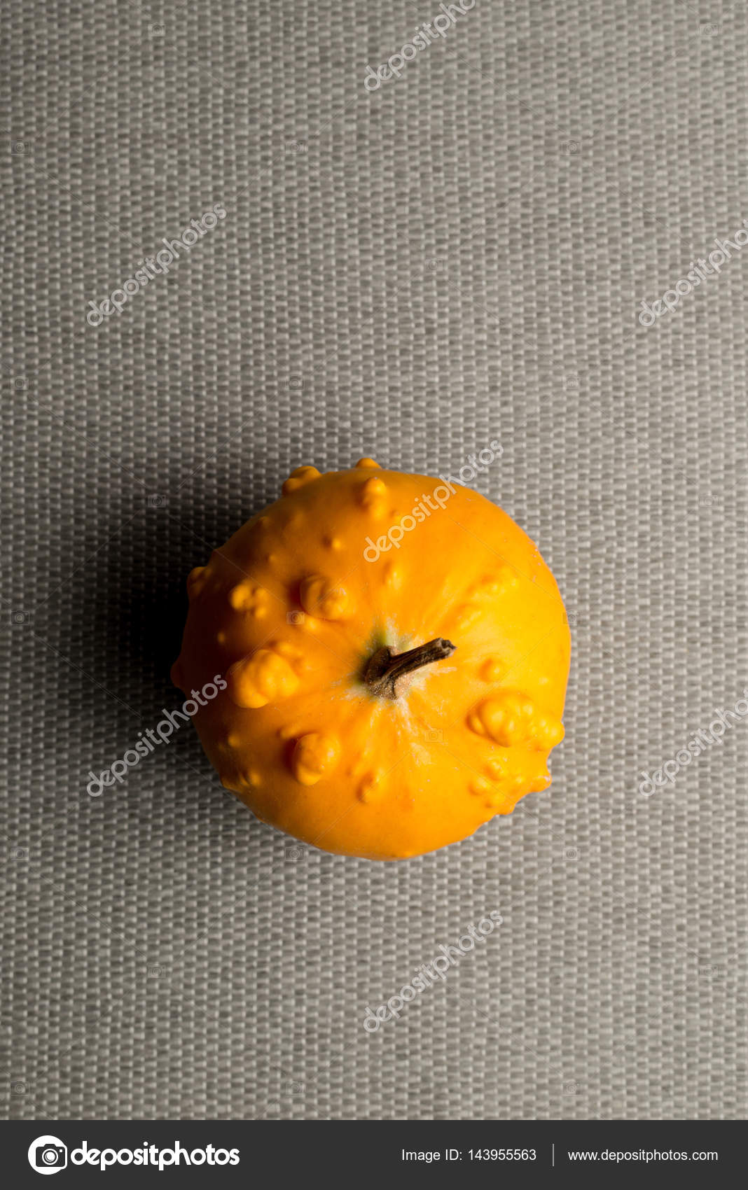Overhead Shot of Round Bumpy Yellow Gourd or Squash — Stock Photo ...