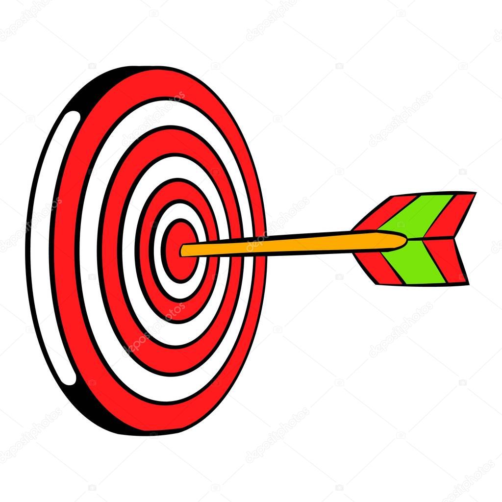 Icon Cartoon Target Target Icon Icon Cartoon — Stock Vector