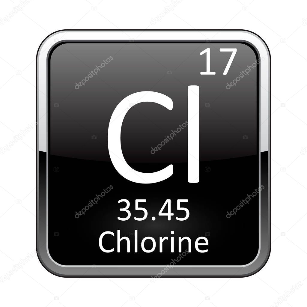 El elemento de tabla peri dica Cloro. Ilustraci n vectorial 2024