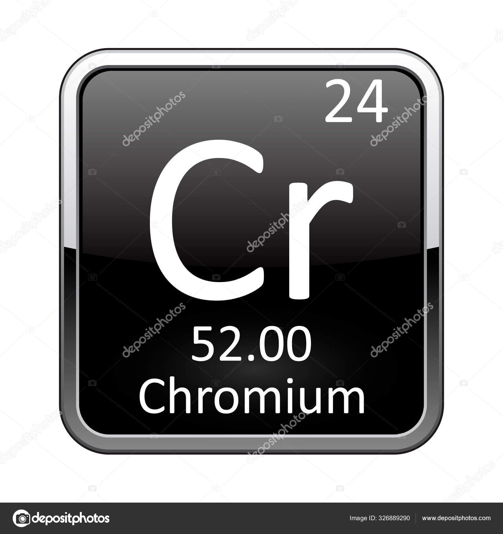 El elemento de tabla periódica Cromo. Ilustración vectorial Vector de ...
