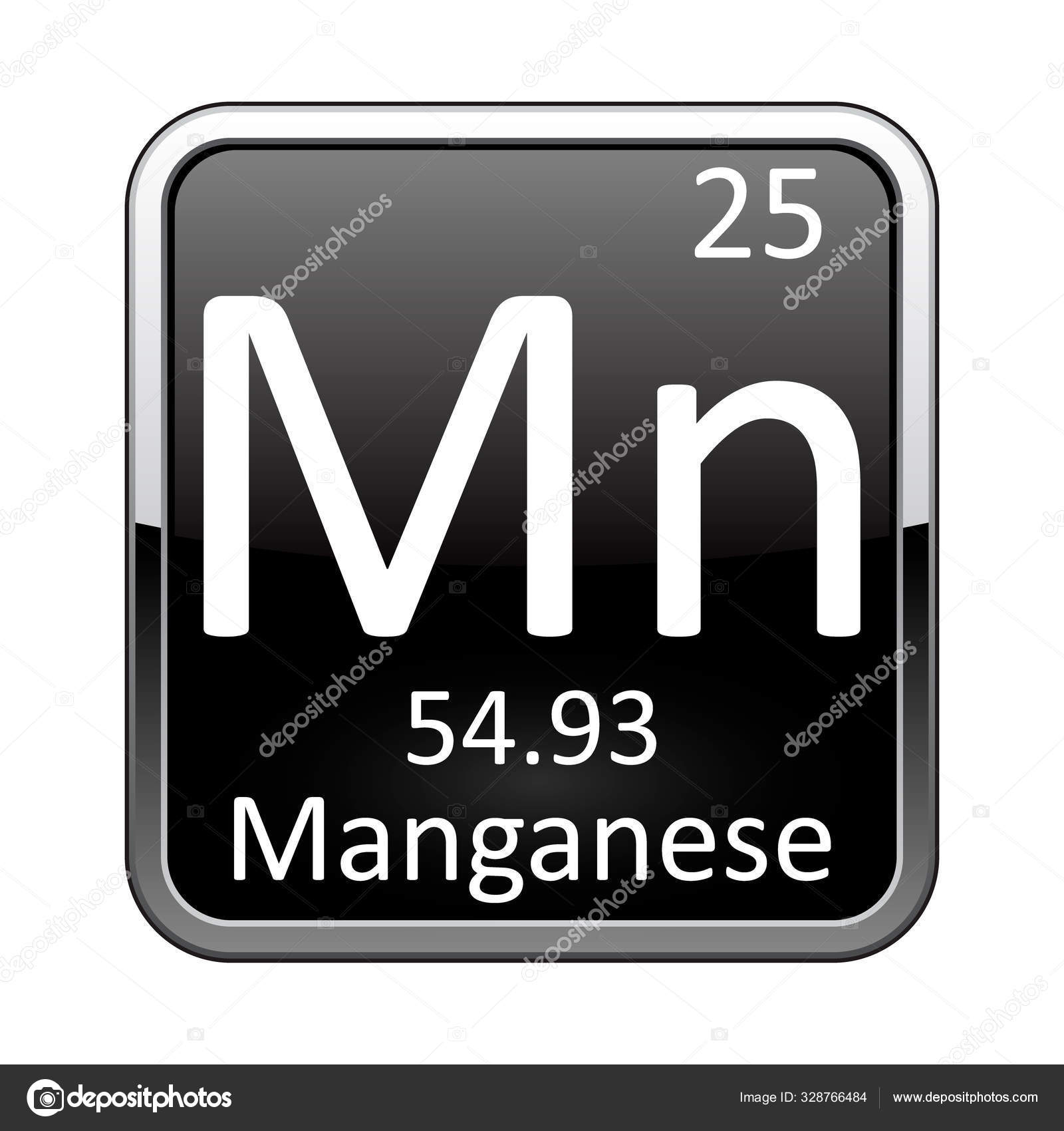 O elemento tabela periódica Manganês. Ilustração vetorial imagem ...