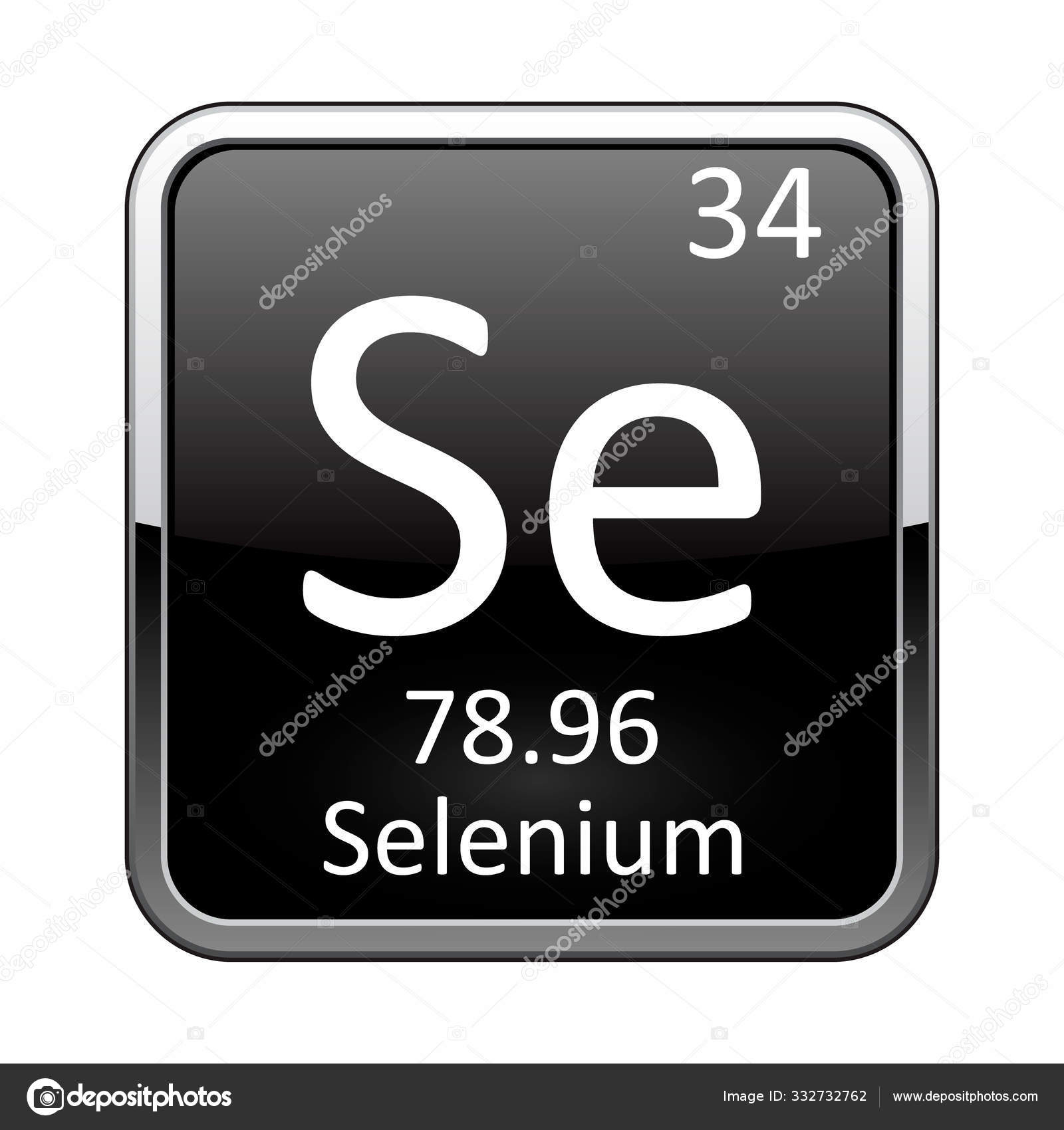 El elemento de tabla periódica Selenio. Ilustración vectorial Vector de ...