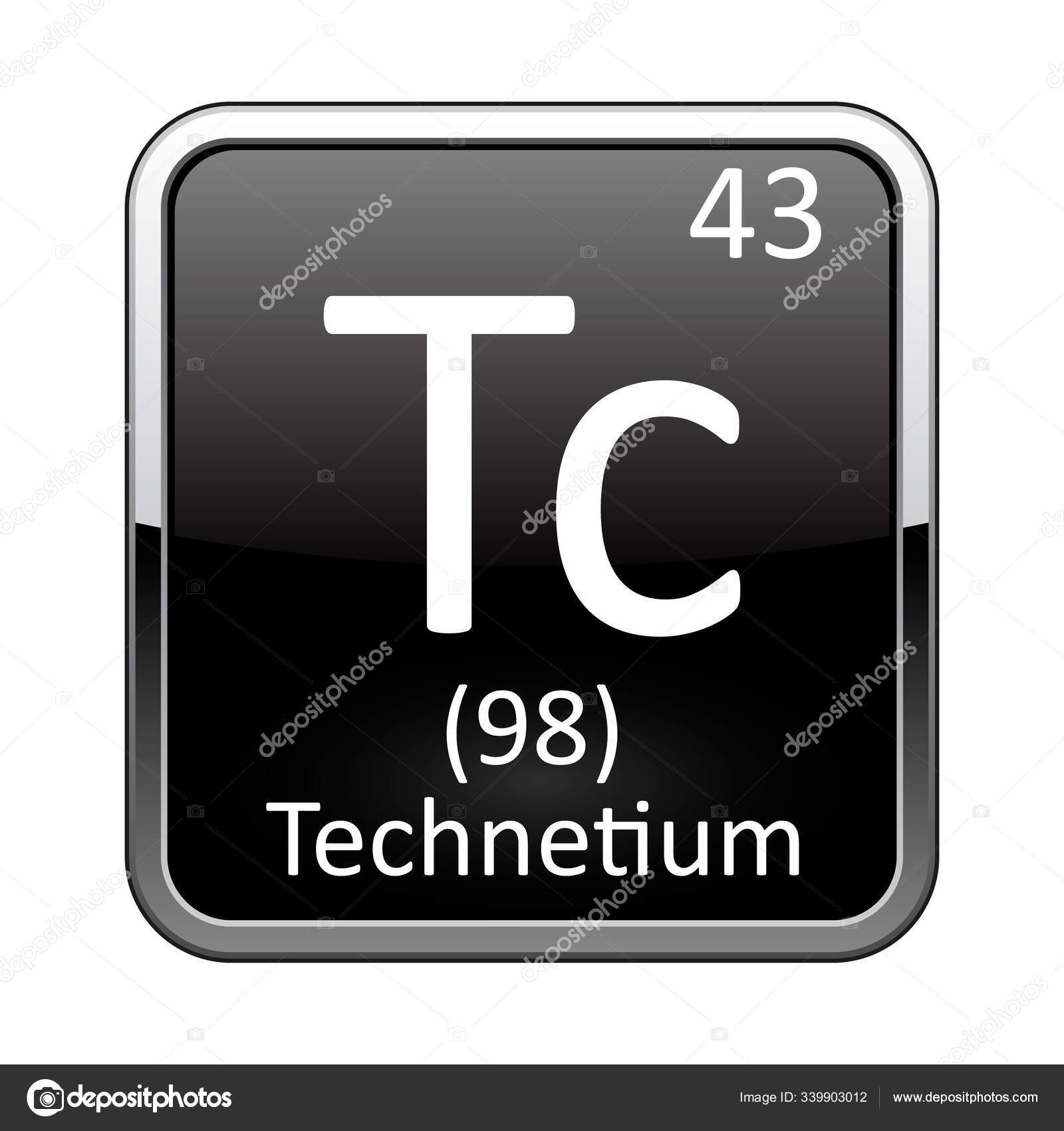 The periodic table element Technetium. Vector illustration Stock Vector ...
