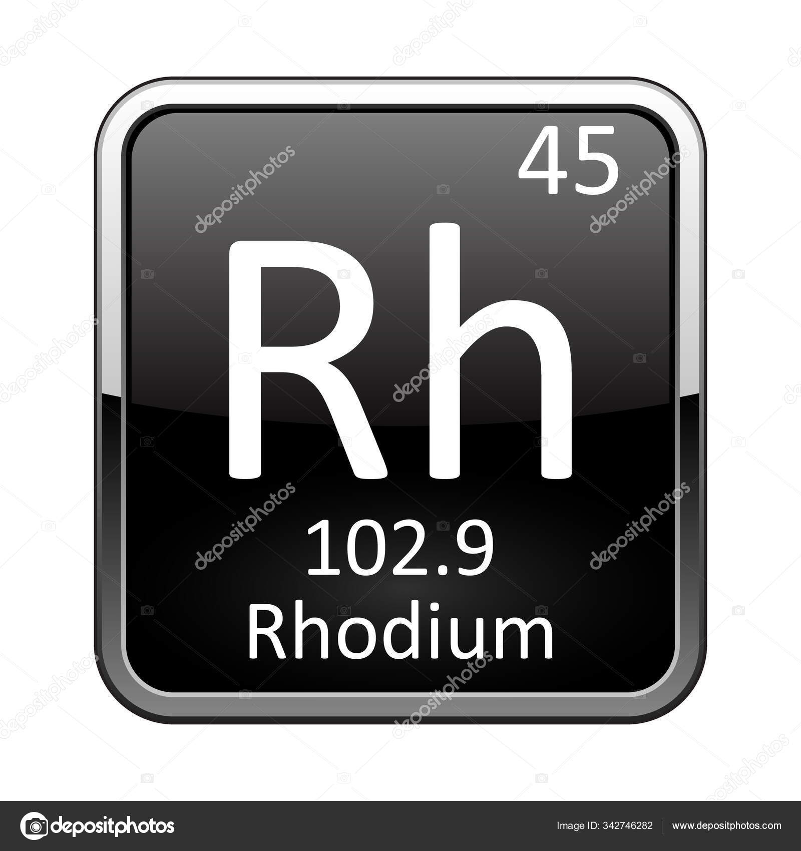 El elemento de tabla periódica Rhodium. Ilustración vectorial Vector de ...