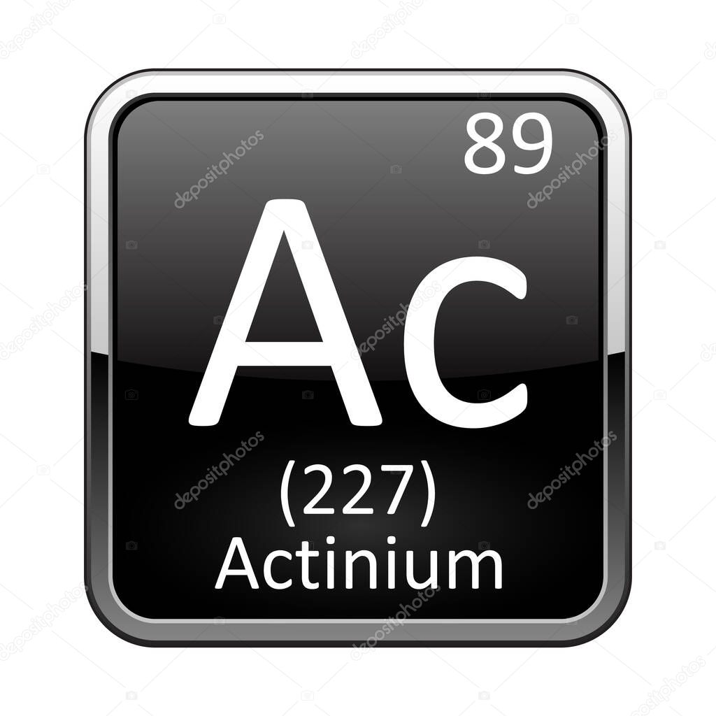 Símbolo de actinio Elemento químico de la tabla periódica sobre un ...