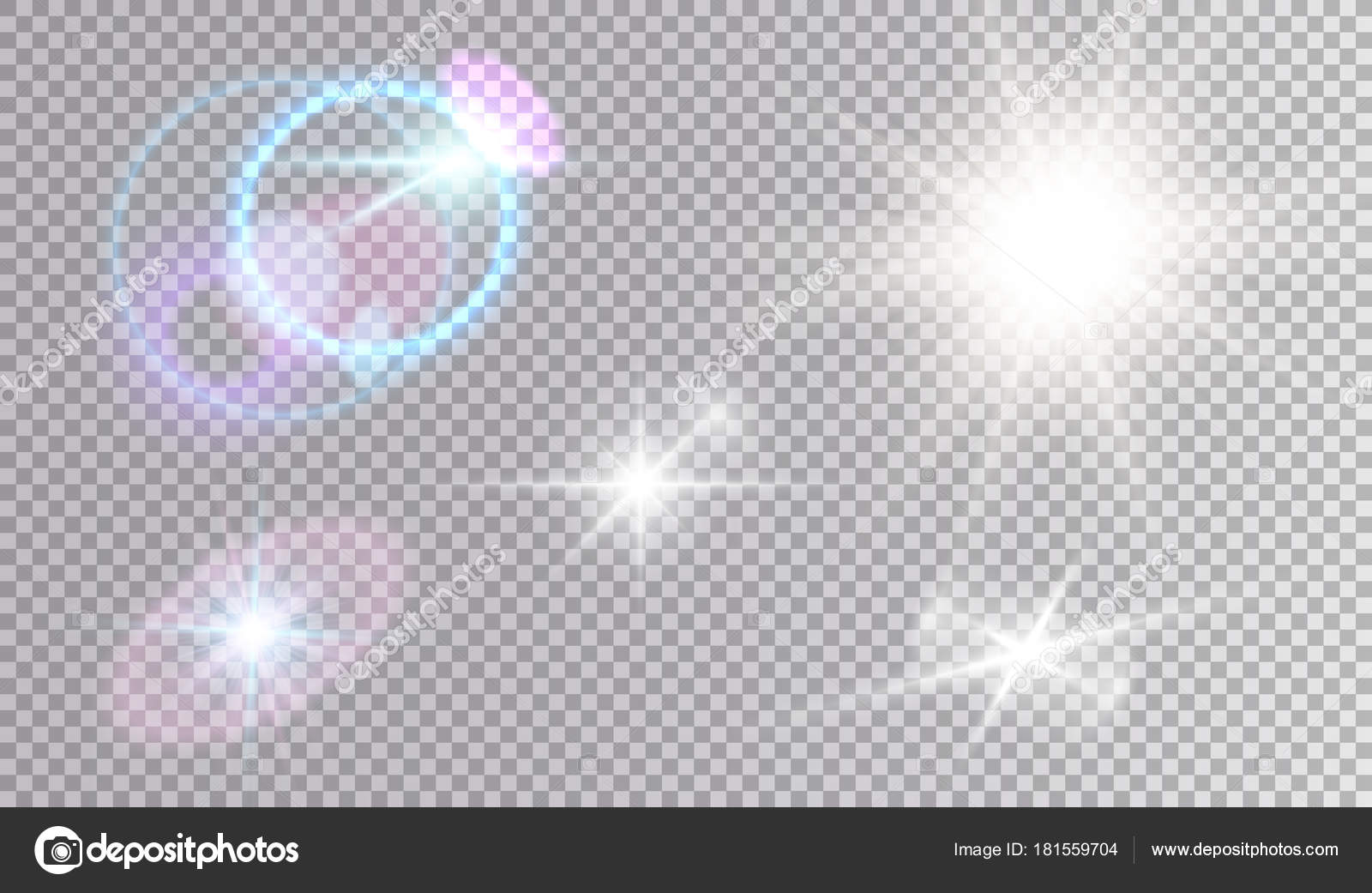 White and colored light effects illustrations set Stock Vector by ...
