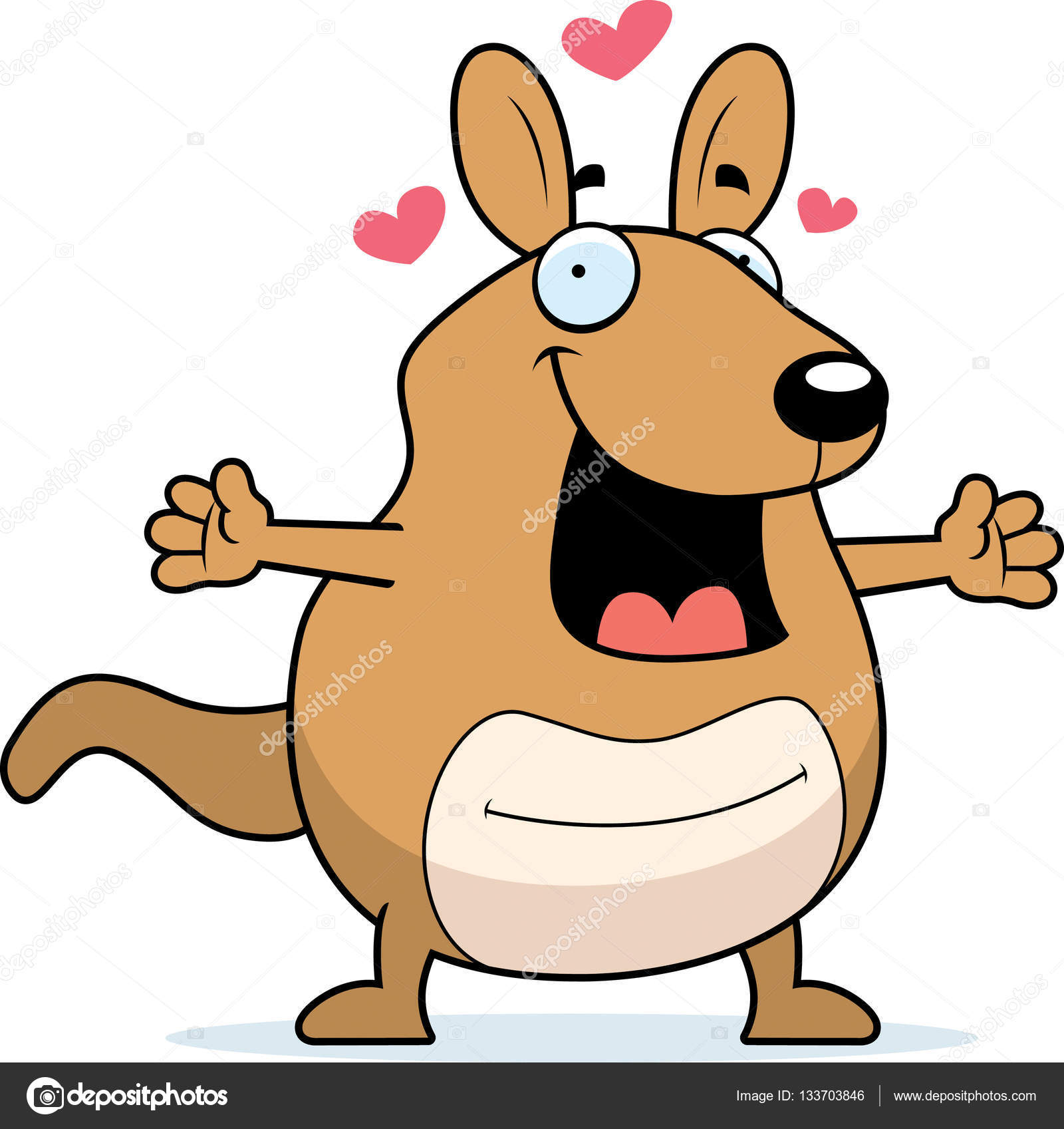 Cartoon Wallaby Hug Stock Vector by ©cthoman 133703846