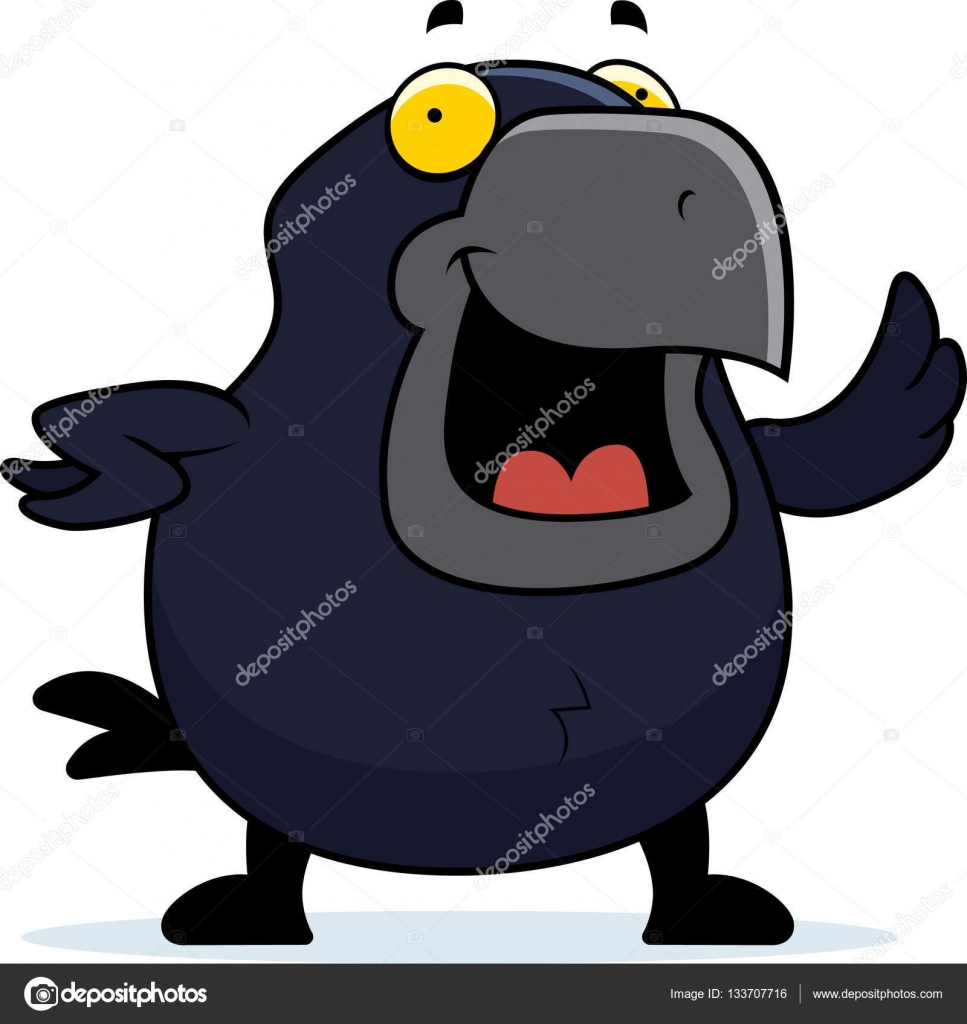 Cuervo de dibujos animados saludando Vector de stock por ©cthoman 133707716