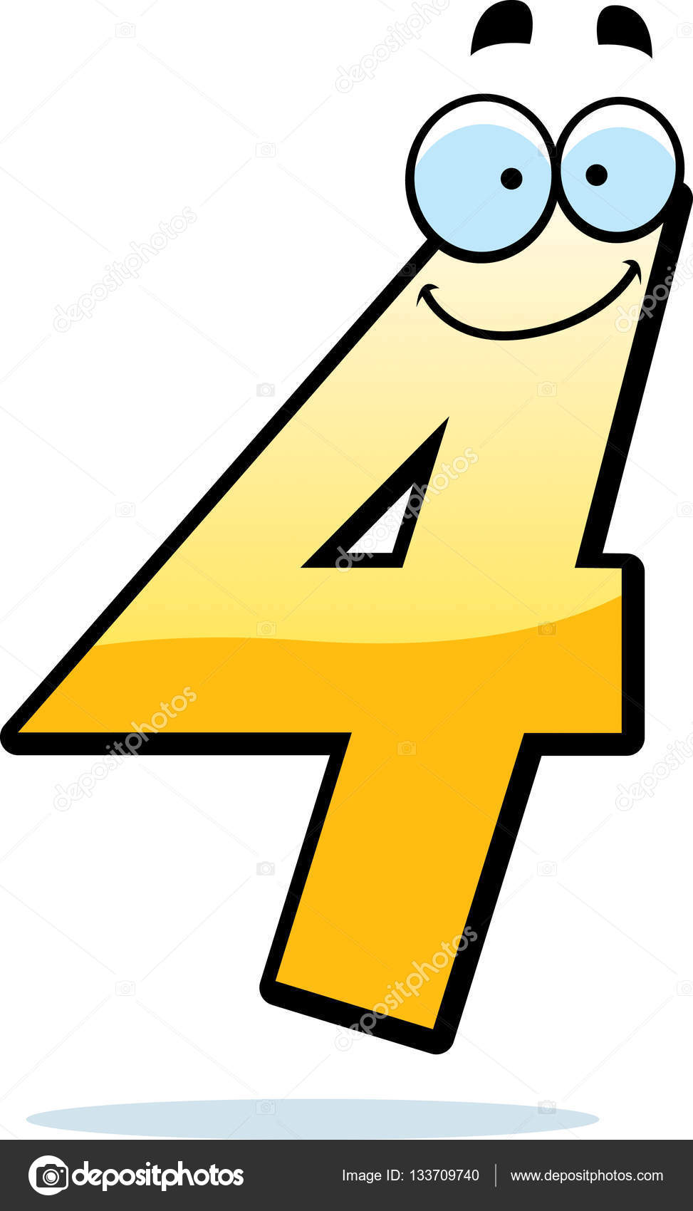 Dibujos animados número cuatro vector, gráfico vectorial © cthoman ...