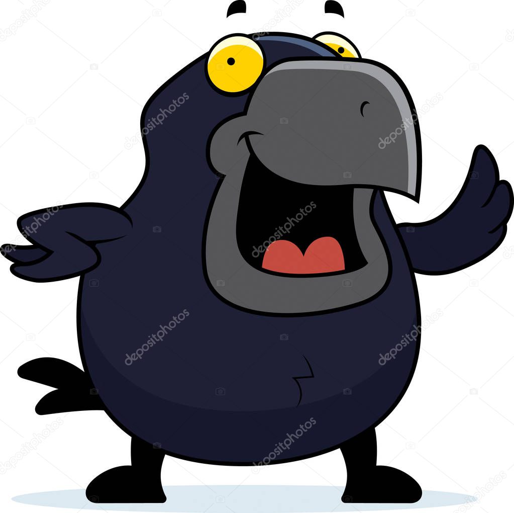 Cuervo de dibujos animados saludando Vector de stock por ©cthoman 133707716