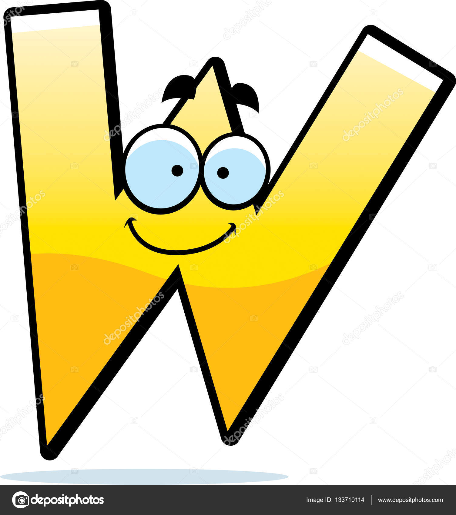 Cartoon Letter W ⬇ Vector Image by © cthoman | Vector Stock 133710114