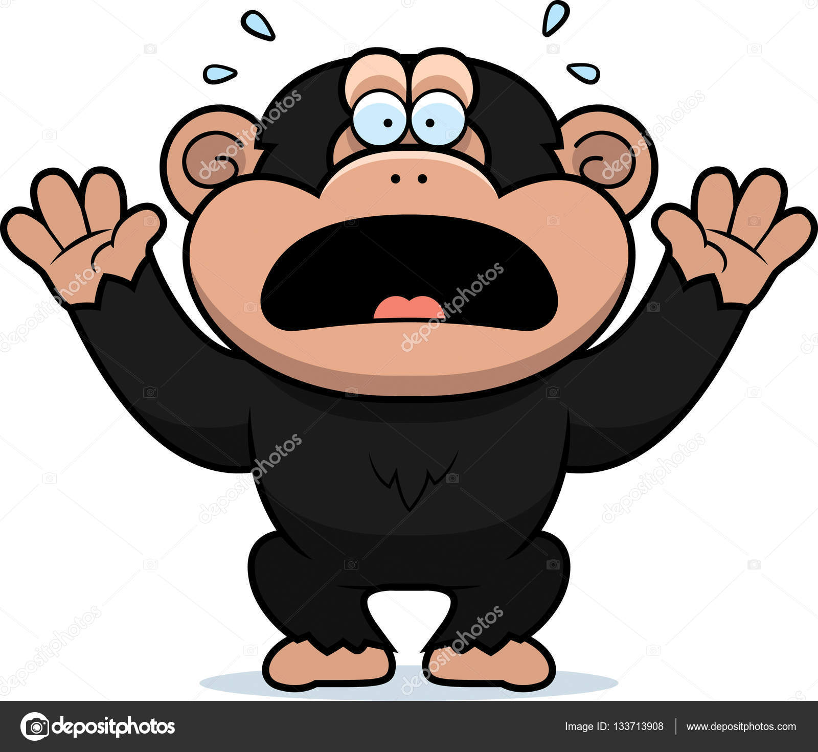 Cartoon Chimp Panicking Stock Vector Image by ©cthoman #133713908