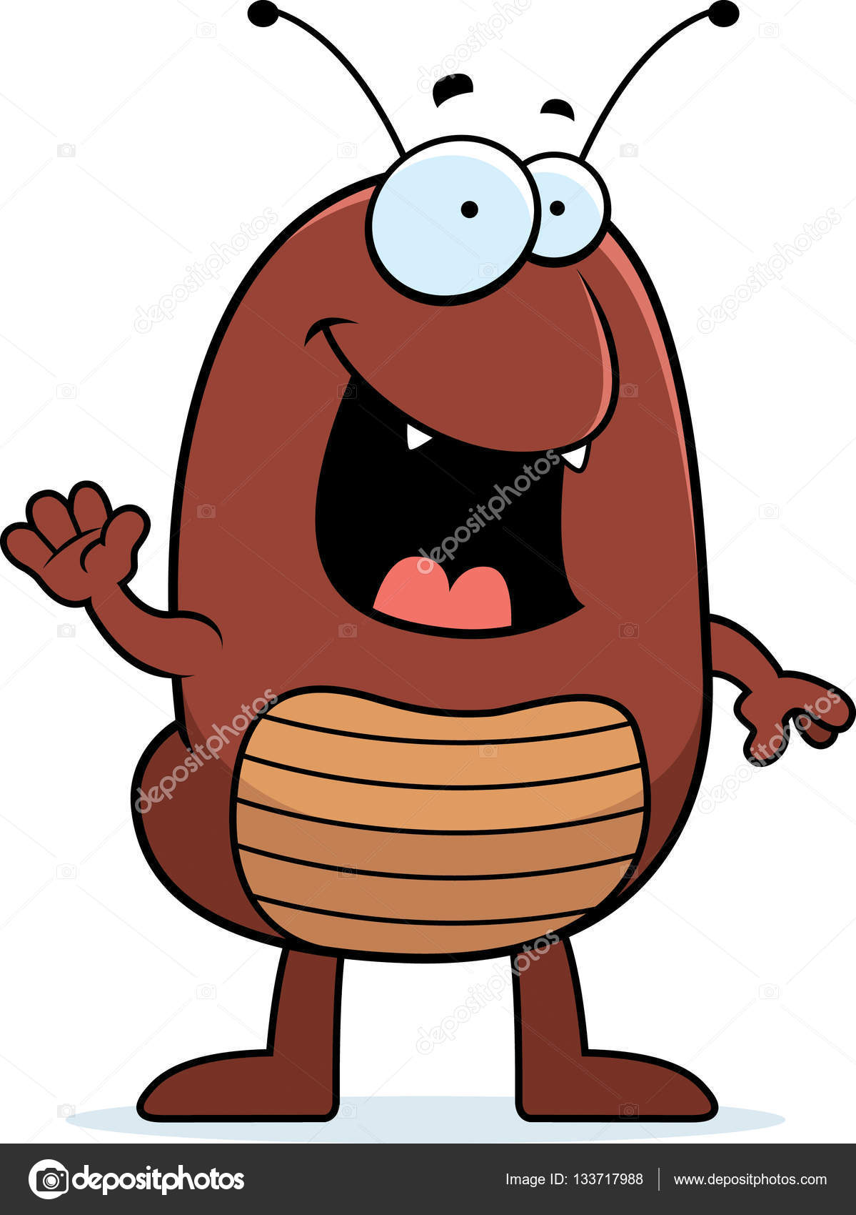 Dibujos animados pulga ondeando vector, gráfico vectorial © cthoman ...