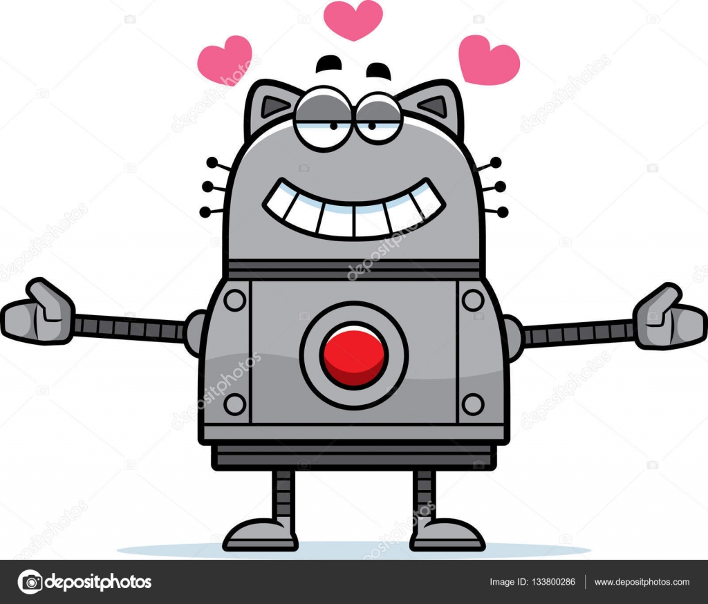 Robot Cat Hugging Stock Vector by ©cthoman 133800286