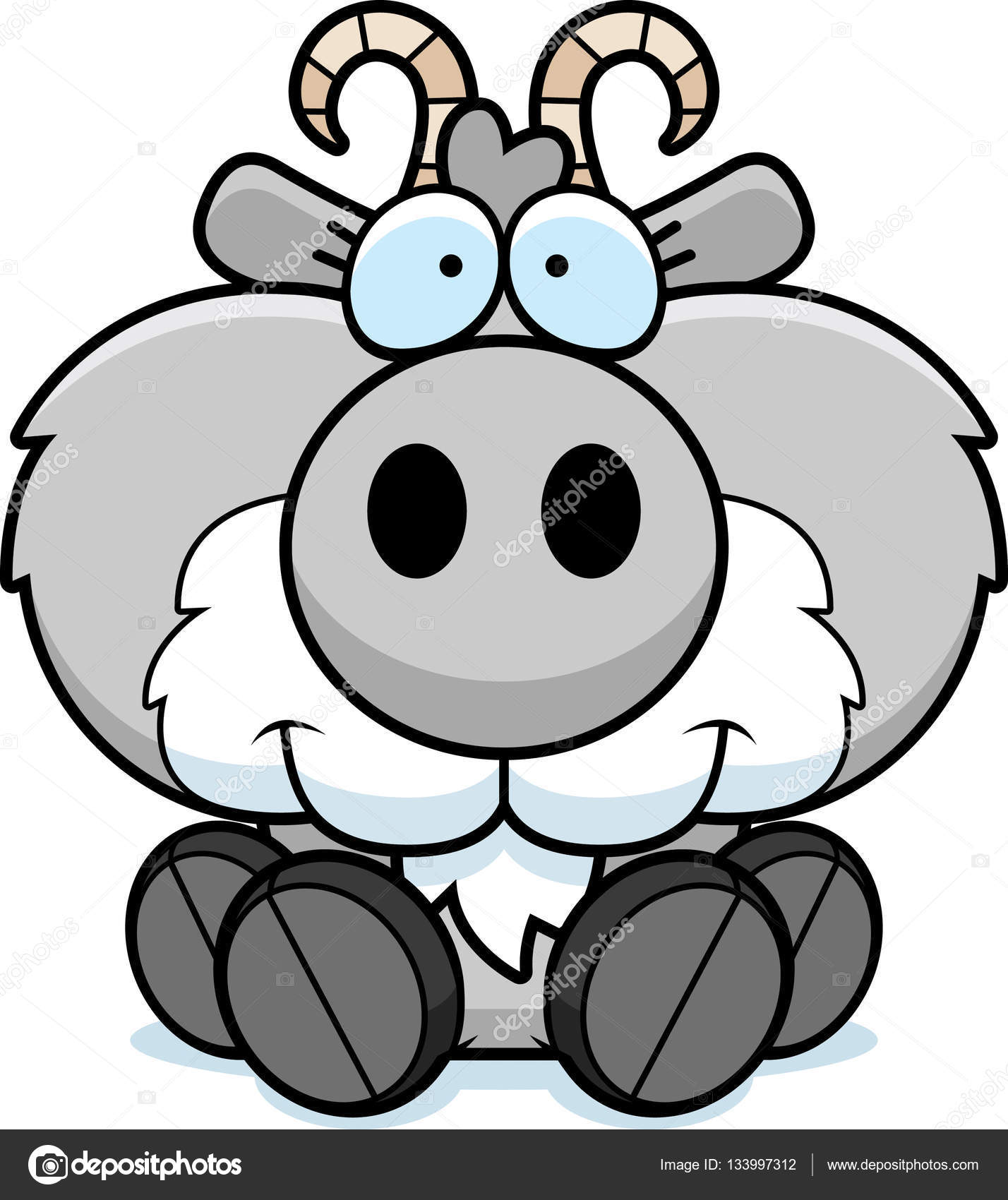 Cabra dos desenhos animados Sentado imagem vetorial de cthoman© 133997312