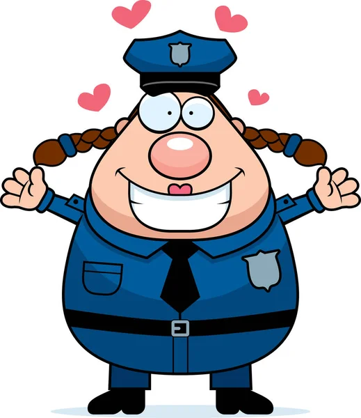 Cartoon Illustration Girl Police Officer Angry Expression Stock Vector ...