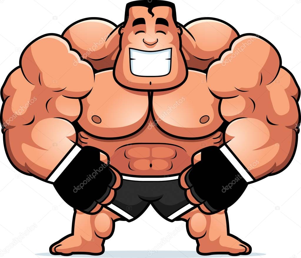 Cartoon mma fighter | Cartoon MMA Fighter Flexing — Stock Vector ...
