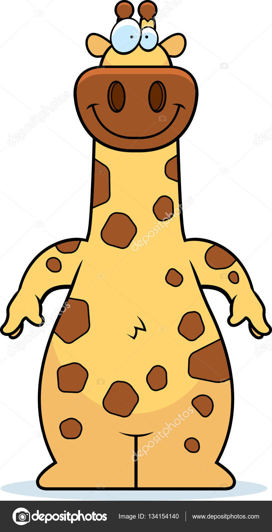 Dibujos animados jirafa sonriendo Vector de stock #134154140 de ©cthoman