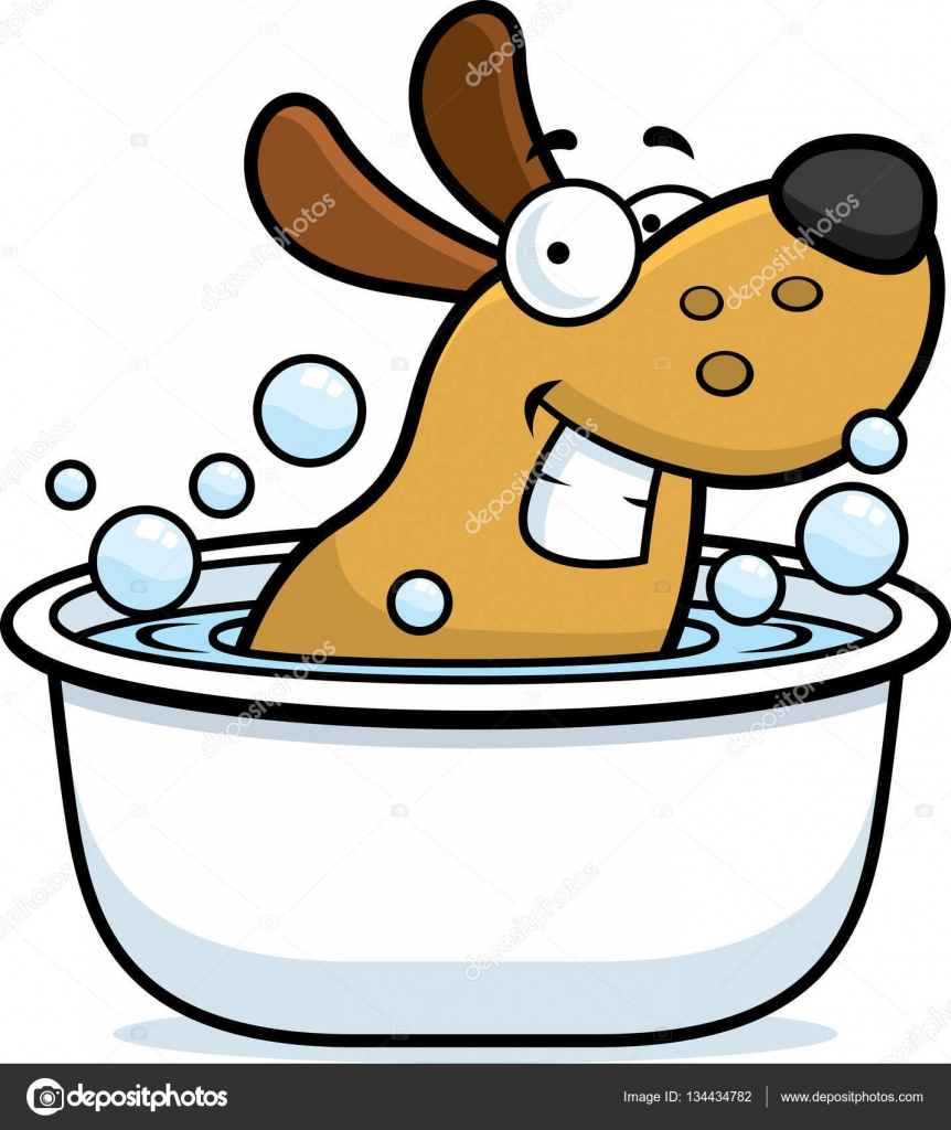 Cartoon Dog Bath