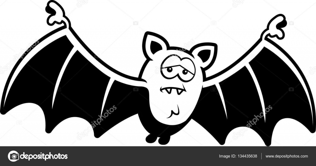 Cartoon Sad Bat Stock Vector by ©cthoman 134435638