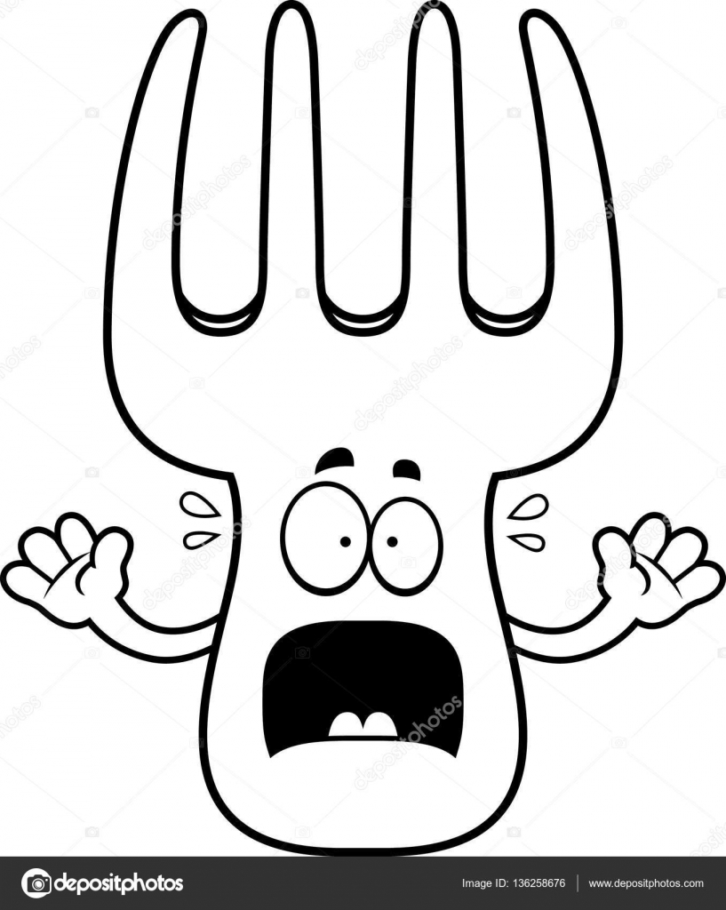 Garpu Kartun Takut Vektor Stok oleh ©cthoman 136258676