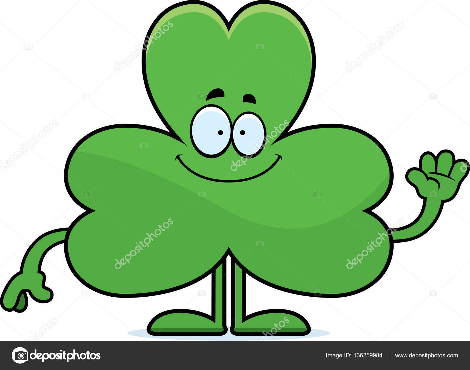 Cartoon Shamrock Waving Stock Vector by ©cthoman 136259984