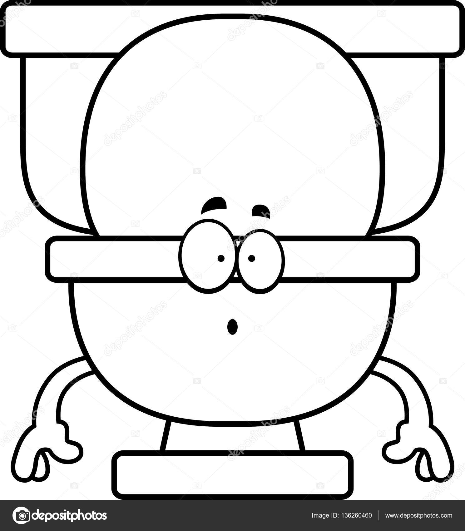 Sorprendido inodoro de dibujos animados Vector de stock #136260460 de ...
