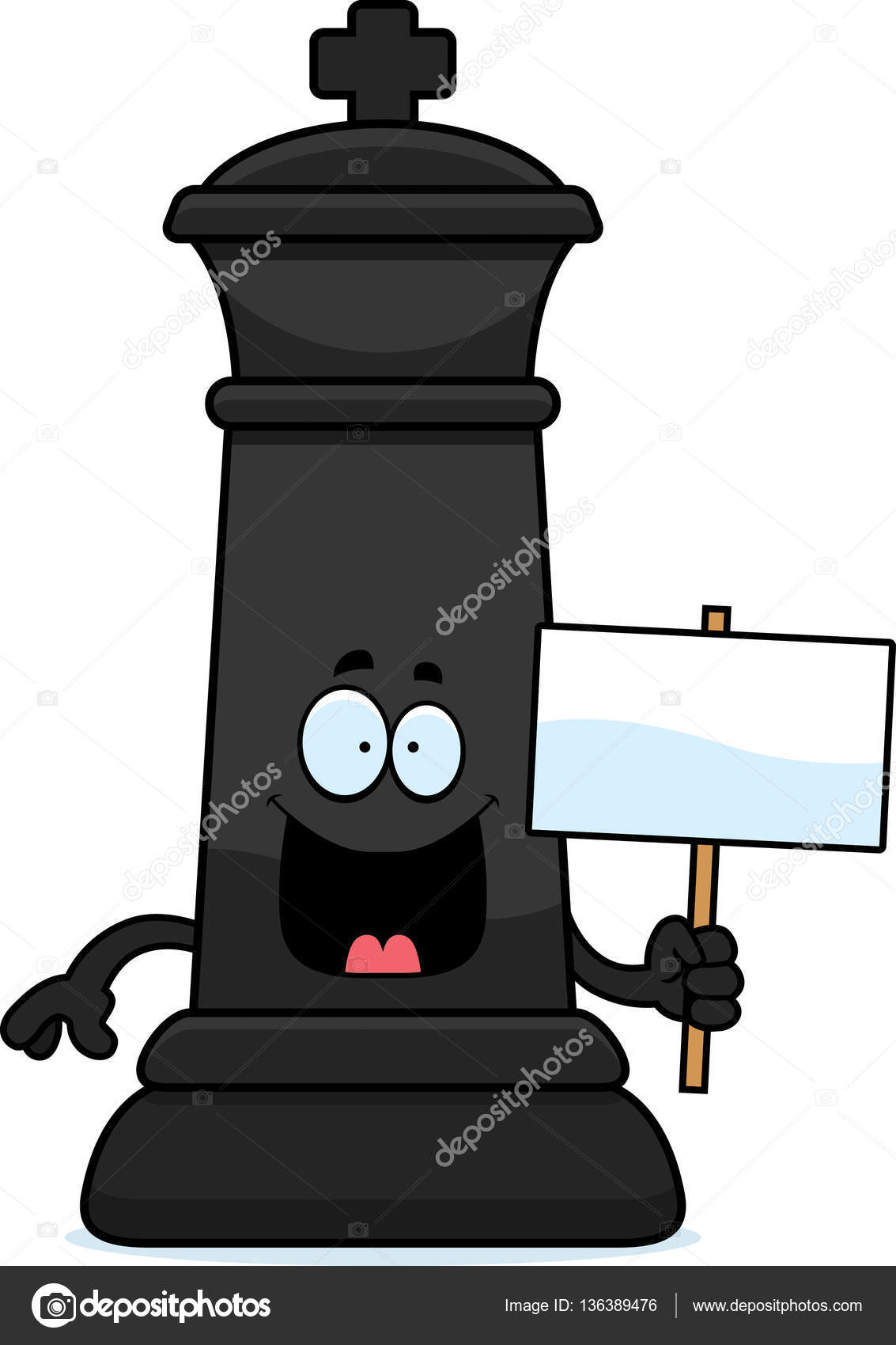 Señal de rey de ajedrez de dibujos animados Vector de stock #136389476 ...