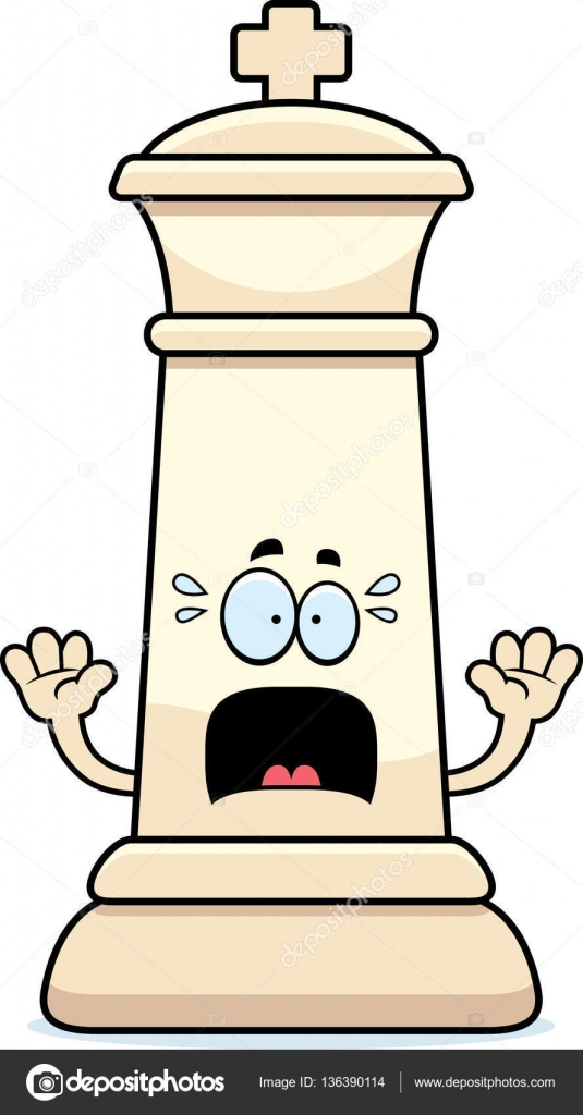 Rey de ajedrez de dibujos animados asustado Vector de stock #136390114 ...