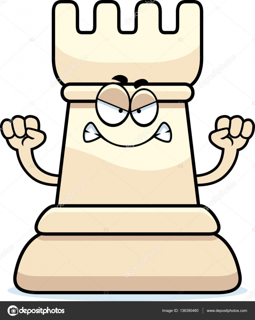 Angry Cartoon Torre de Ajedrez Stock Vector by ©cthoman 136390460