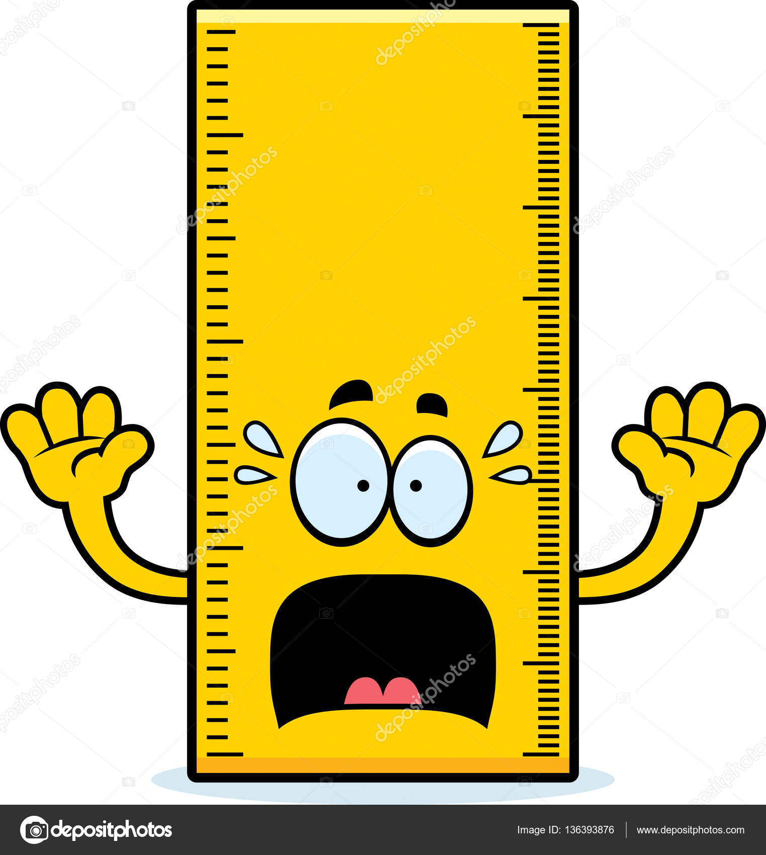 Scared Cartoon Ruler Stock Vector Image by ©cthoman #136393876