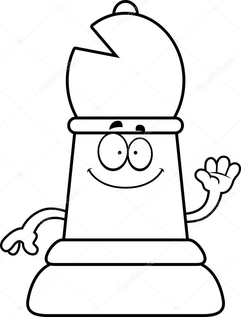 Alfil de ajedrez de dibujos animados ondeando Vector de stock por ...